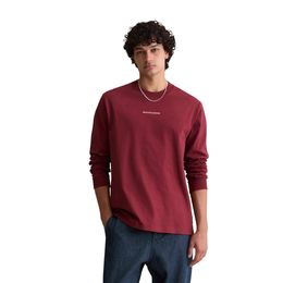 Marc O'Polo Langarmshirt MARC O'POLO DENIM "aus Bio-Baumwolle", Herren, Gr. M, deep burgundy, Obermaterial: 100% Baumwolle, unifarben, relaxed fit, Rundhals, Rippbündchen, Shirts