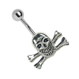 Adelia&acute;s Bauchnabelpiercing ADELIA&acute;S "Piercing Bauchnabelpiercing", silber, Piercings, Damen, onesize, Titan, Banane mit Totenkopf aus Pewter