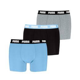 Puma Herren Boxer "Boxershorts (3er-Pack) Herren", Gr. Sgrau melange, light blau gray, 95% Baumwolle, 5% Elasthan, Unterhosen
