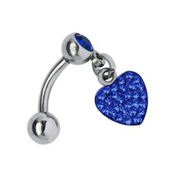 Adelia&acute;s Bauchnabelpiercing ADELIA&acute;S "Piercing Piercing Bauchnabelpiercing", Damen, Gr. onesize, blau, Titan, Piercings, Titan Banane - auch f&uuml;r Intim Piercing Herzanh&auml;nger blau
