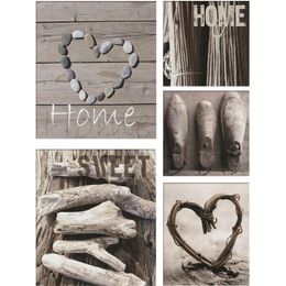 Bild Art for the home "home sweet home", braun (farbe bild(er): braun), B:60cm H:70cm, Bilder, Bild, Trautes Heim SET 5-teilig 80x60 cm
