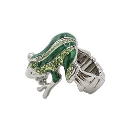 Fingerring "Frosch", grün, Collezione Alessandro, Fingerringe, Damen, Messing