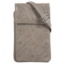 Umhängetasche Bruno Banani, Damen, Gr. B/H/T: 13cm x 20cm x 3cm onesize, grau, Leder, leicht glänzend, unifarben, Taschen, echt Leder