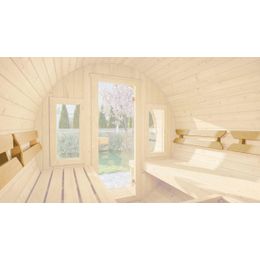 Sauna-R&uuml;ckenlehne Weka, beige (natur), Massivholz, R&uuml;ckenlehnen, f&uuml;r Fasssauna 198