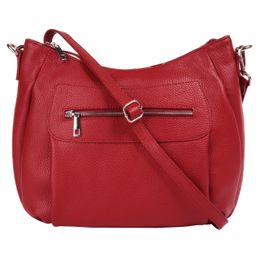 Umhängetasche Samantha Look, Damen, Gr. B/H/T: 30cm x 25cm x 7cm onesize, rot, Leder, unifarben, Taschen, echt Leder, Made in Italy