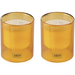 Sch&ouml;ner Wohnen Kollektion Duftkerze "&raquo;Vanilla L&laquo;", orange, B:9cm H:11cm T:9cm, Glas, Wachs, SCH&Ouml;NER WOHNEN-KOLLEKTION, Kerzen, im Glas, lieblicher & verw&ouml;hnender Duft, Brenndauer 45 - 55 Stunden