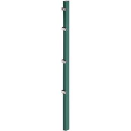 Zaunpfosten Alberts, gr&uuml;n, B:6cm H:150cm T:4cm, Stahl, Zaunpfosten, 60x40 mm f&uuml;r Doppelstabmattenzaun, 150 cm, mit Klemmlaschenbefestigung