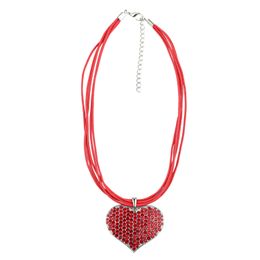 Kette mit Anh&auml;nger "Malaga", Damen, Gr. onesize, Glas, rot, Collezione Alessandro, Basic, Halsketten, mit Herzanh&auml;nger