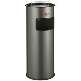 Aschenbecher Wesco, silber (neusilber), B:32cm H:74cm T:32cm, Stahlblech, M&uuml;lleimer, Aschenbecher, Standascher mit Sieb, 50 Liter