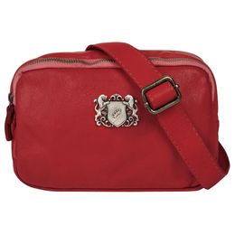 Umhängetasche Samantha Look, Damen, Gr. B/H/T: 22cm x 14cm x 3cm onesize, rot, Leder, leicht glänzend, unifarben, Taschen, echt Leder, Made in Italy