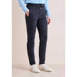 Stoffhose Cecil, Damen, Gr. XXL, Länge 28, blau (universal blau), Stoff, 56% Viskose, 17% Polyamid, 17% Polyester, 10% Elasthan, unifarben, slim fit normal, Hosen, mit Tunnelzugband