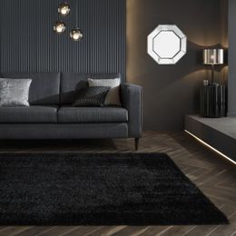 Hochflor-Teppich FLAIR RUGS "Velvet", schwarz, B:80cm H:40mm L:150cm, Kunstfaser, Teppiche
