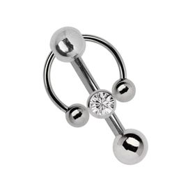 Adelia&acute;s Intimpiercing ADELIA&acute;S "Piercing Intimpiercing ", Damen, Gr. 10, transparent (klar), Titan, Piercings, Titan - Klitoris - Banane mit 5 mm Lochkugel
