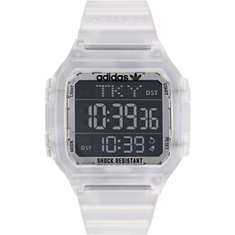 Digitaluhr adidas originals "DIGITAL ONE GMT", transparent, Armbanduhren, Herren, Armbanduhr, Quarzuhr, Herrenuhr