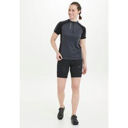 Radtrikot Endurance "JAVA W Bike S/S Tee", Damen, Gr. S, schwarz (dunkelgrau, schwarz), 100% Polyester, mehrfarbig, normal, Rundhals, Trikots Sportbekleidung Sportshirt Trikot, mit reflektierenden Details