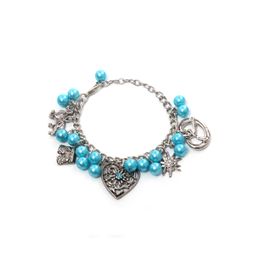 Armband "Weda", Damen, Gr. Metall, blau (t&uuml;rkis), Collezione Alessandro, Armb&auml;nder Armband