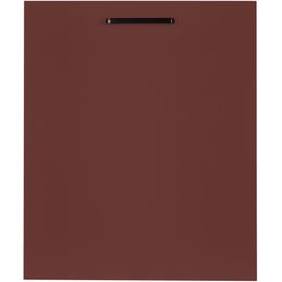 Frontblende Nobilia ""Easytouch", durchgehende Türfront für vollintegrierte Geschirrspüler", rot (lacklaminat rostrot ultramatt), B:60cm H:72cm T:1,9cm, MDF, Möbelblenden, in den Breiten Breiten 45 und 60 cm
