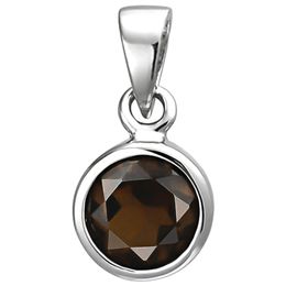 Kettenanh&auml;nger Jobo "Anh&auml;nger mit Rauchquarz", silber (silber 925, dunkelbraun), Schmuckanh&auml;nger, Damen, Silber 925 (Sterlingsilber), Kettenanh&auml;nger, 925 Silber