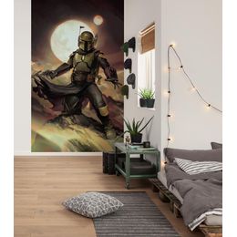 Kindertapete Komar "Star Wars Boba Fett Epic", grau (grau,schwarz), B:150m H:250m, Vlies, Tapeten