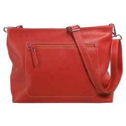 Umhängetasche Samantha Look, Damen, Gr. B/H/T: 30cm x 24cm x 10cm onesize, rot, Leder, leicht glänzend, unifarben, Taschen, echt Leder, Made in Italy