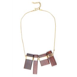 Kette mit Anh&auml;nger "Elani", Damen, Gr. onesize, Holz, braun, Collezione Alessandro, Basic, Halsketten, geometrische Formen