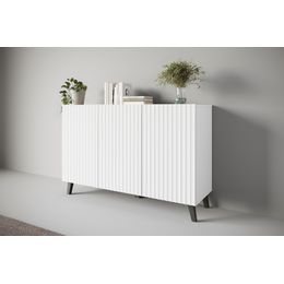 Sideboard Inosign "SIDEBOARD PHUKET", weiß (weiß matt, mdf), B:120cm H:76cm T:39cm, Sideboards, Modernes Sideboard mit 6 Fächern, Breite 120 cm