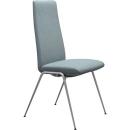 Polsterstuhl stressless "Laurel", blau (aqua dinamica, chrom matt), B:57cm H:105cm T:60cm, Microfaser DINAMICA (88% Polyester, 12% Polyurethan), St&uuml;hle, Polsterstuhl, High Back, Gr&ouml;&szlig;e M, mit Beinen aus Stahl in Chrom matt