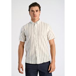 Leinenhemd LINDBERGH "LINDBERGH Leinenhemd", Herren, Gr. L, Normalgr&ouml;&szlig;en, dk khaki, Obermaterial: 55% Leinen, 45% Baumwolle, Hemden