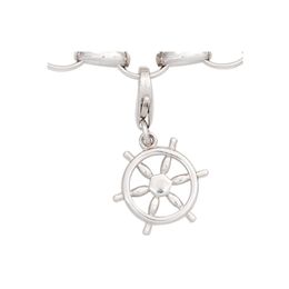 Charm-Einhänger Jobo "Steuerrad", silber (silber 925), Charms, Damen, Silber 925 (Sterlingsilber), 925 Silber