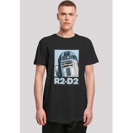 T-Shirt F4NT4STIC "Star Wars R2-D2 Poster", Damen, Gr. L, schwarz, Obermaterial: 100% Baumwolle, regular fit, Rundhals, ohne B&uuml;ndchen, Shirts T-Shirt, Herren,Premium Merch,Lang,Longshirt,Bedruckt