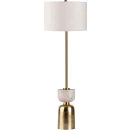 Kayoom Stehlampe "Ceres", weiß, 1, Ø 30,5cm H: 127cm, 1 Stk., Leuchten, Stehlampe, Sockel in Material-Mix aus Marmor und Eisen, Stoffschirm, Standleuchte Smart Home Stehlampe