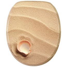WC-Sitz Sanilo "Clam", beige (sand), B:37,7cm L:47cm, MDF - Mitteldichte Holzfaserplatte, WC-Sitze, mit Absenkautomatik
