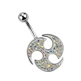 Adelia&acute;s Bauchnabelpiercing ADELIA&acute;S "Piercing Piercing Bauchnabelpiercing", Damen, Gr. onesize, bunt, Chirurgiestahl, Piercings, 316l Stahl Banane - Triskele mit bunten Ferido Kristallen