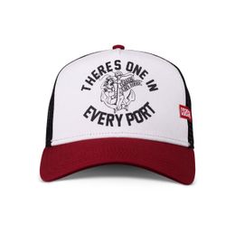 Trucker Cap COASTAL "Coastal HFT Every Port", Damen, Gr. onesize, wine, schwarz, sanftes weiß, 60% Baumwolle, 40% Polyester, Caps
