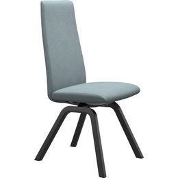 Polsterstuhl stressless "Laurel", blau (aqua dinamica, schwarz), B:49cm H:105cm T:60cm, Microfaser DINAMICA (88% Polyester, 12% Polyurethan), St&uuml;hle, Polsterstuhl, High Back, Gr&ouml;&szlig;e M, mit schr&auml;ggestellten Beinen in Schwarz