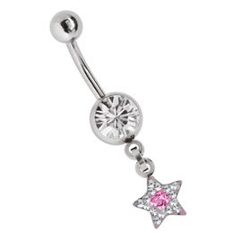 Adelia&acute;s Bauchnabelpiercing ADELIA&acute;S "Piercing Bauchnabelpiercing", rosa, Piercings, Damen, onesize, Chirurgiestahl, Banane mit 8 mm Zirkoniakugel in klar