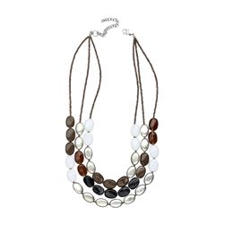 Lange Kette "Hilda", Damen, Gr. onesize, Glas, braun, Collezione Alessandro, Basic, Halsketten, mit ovalen Glasperlen