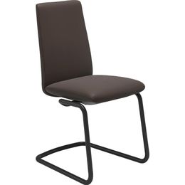 Polsterstuhl stressless "Laurel", braun (braun batick, schwarz matt), B:53cm H:92cm T:59cm, Leder BATICK: BATICK ist ein leicht korrigiertes, durchgef&auml;rbtes und genarbtes M&ouml;belleder, bei dem die meisten Unebenheiten und Spuren in der Regel entfernt wurden., St&uuml;hle, Polsterstuhl, Low Back, Gr&ouml;&szlig;e M, mit Beinen aus Stahl in Schwarz matt