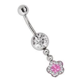 Adelia´s Bauchnabelpiercing ADELIA´S "Piercing Bauchnabelpiercing", rosa, Piercings, Damen, onesize, Chirurgiestahl, Banane mit 8 mm Zirkoniakugel in klar