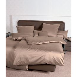 Bettwäsche Janine "Colors 31001", grau (taupe), B/L: 155cm x 200cm, 1 Stk., 1 Stk., Mako-Satin, B/L: 80cm x 80cm, 2 Stk., Mako-Satin, Obermaterial: 100% Baumwolle, Bettwäsche, feinfädige uni Bettwäsche für alle Jahreszeiten, Markenreißverschluss