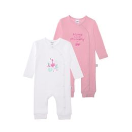 Body Liliput "Flamingo", Jungen, Gr. 74/80, EURO-Größen, rosa (weiß, rosa), 100% Baumwolle, bedruckt, kurz, Rundhals, Bodys, mit praktischer Druckknopfleiste