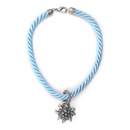 Allg&auml;u Rebell Collier ALLG&Auml;U REBELL "Marlene", Damen, Gr. onesize, Textil, blau (hellblau), Basic, Halsketten Collier, mit Edelwei&szlig;anh&auml;nger