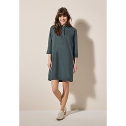 Sommerkleid Cecil, Damen, Gr. XXL (46), US-Größen, grün (slate khaki), Web, 74% Baumwolle, 24% Polyamid, 2% Elasthan, unifarben, gerade knielang, V-Ausschnitt, Bündchen, Kleider, mit Knopfleiste