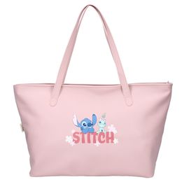 Henkeltasche Vadobag, Damen, Gr. B/H/T: 19cm x 32cm x 56cm, rosa (pink), Polyurethan (PU), bedruckt, Taschen, mit tollem Stitch-Motiv