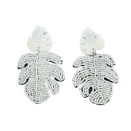 Paar Ohrclips "Leaf", Damen, Gr. Glas, wei&szlig;, Collezione Alessandro, Ohrringe