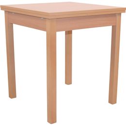Esstisch, beige (buche, nachbildung, buche, nachbildung, buche, nachbildung), H:75cm T:67cm, HOFMANN LIVING AND MORE, Tische, ausziehbar