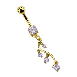 Adelia&acute;s Bauchnabelpiercing ADELIA&acute;S "Piercing Bauchnabelpiercing", lila, Piercings, Damen, onesize, Chirurgiestahl, Mit 7 mm gefasstem Stein und Anh&auml;nger