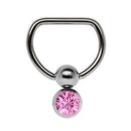 Adelia&acute;s Brustwarzenpiercing ADELIA&acute;S "Piercing Piercing Brustpiercing", Damen, Gr. onesize, rosa, Titan, Piercings, Titan Brustpiercing D-Ring mit Doppel Klemmkugel und 6 mm Stein rosa