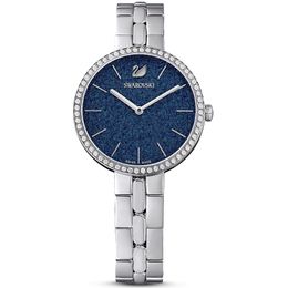 Quarzuhr Swarovski "COSMOPOLITAN", silber (silberfarben, blau), Armbanduhren, Damen, Armbanduhr, Damenuhr, Swarovski-Kristalle, Swiss Made