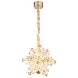 Globo LIGHTING LED Pendelleuchte "FLORIELLA", goldfarben, 1 Stk., Leuchten, Hängelampe/Hängeleuchte/Wohnzimmer/Esstisch/elegant